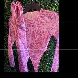 Other | Pink Money Print Mesh 2 Piece | Poshmark